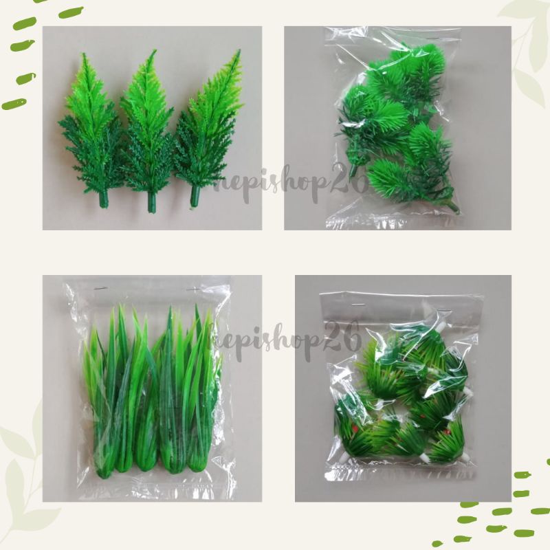 Jual Topper Cake Hiasan Kue Rumput Bunga Jarum - Cemara 3 cabang ...
