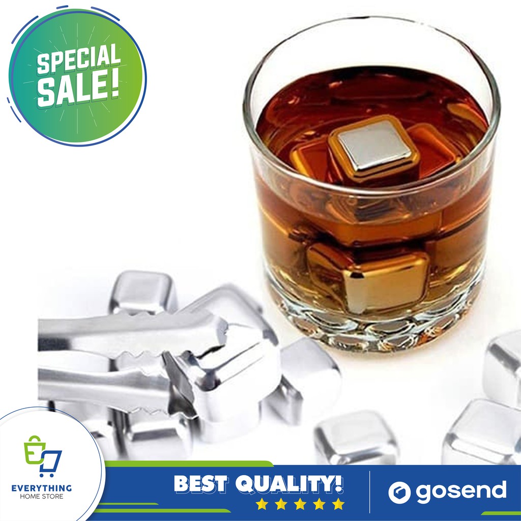 Jual Reusable Stainless Steel Ice Cubes 4 Pcs | Shopee Indonesia