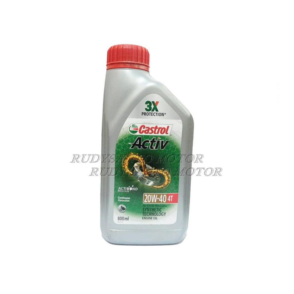 Jual Oli Mesin Motor Castrol ACTIV 4T 20W-40 Kemasan 0.8L | Shopee ...