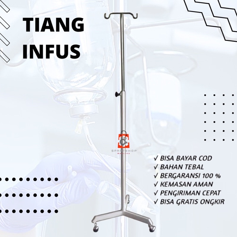 Jual Tiang Infus Murah / Tiang infus 3 roda / tiang infus Rumah Sakit ...