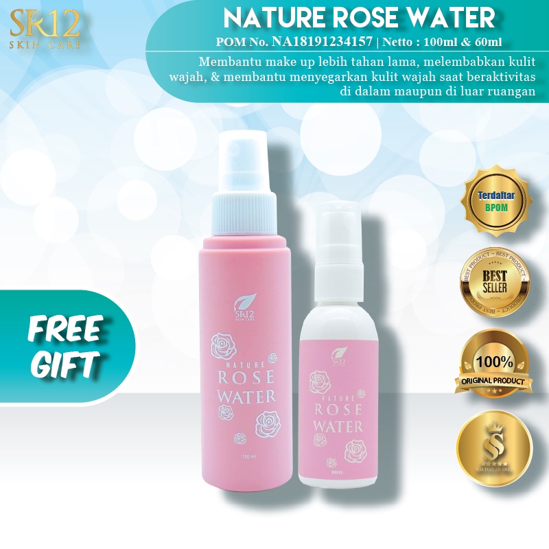 Jual Kosmetik Wajah Nature rose water Sr12 Air Mawar Murni Facial spray ...