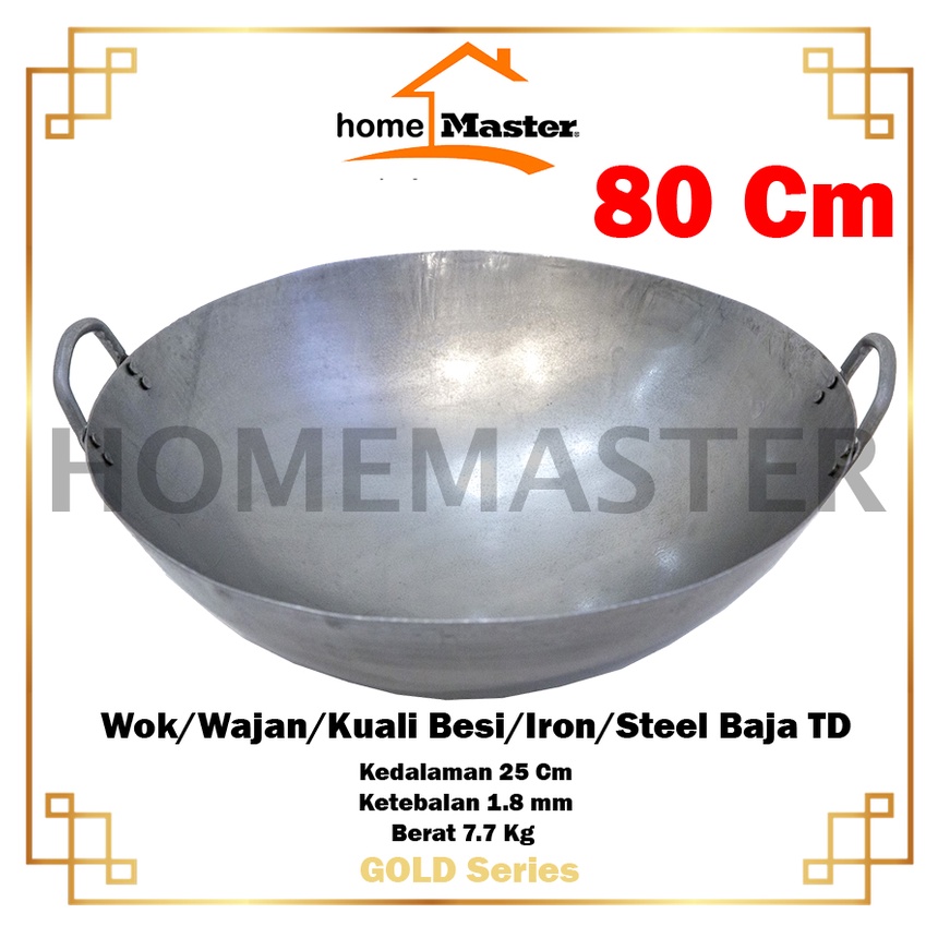 Jual HomeMaster Wok/Kuali/Wajan Besi Baja/Iron/Steel Jumbo Gagang 2 80 ...