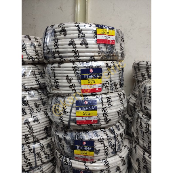 Jual Kabel Listrik / Kabel Kawat Eterna NYM 3x1.5 50meter FULL | Shopee Indonesia