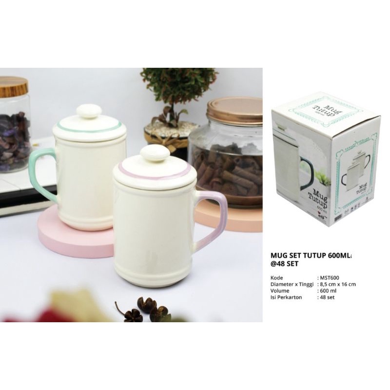 Jual mug tutup keramik WL - 600ml (per pc) | Shopee Indonesia