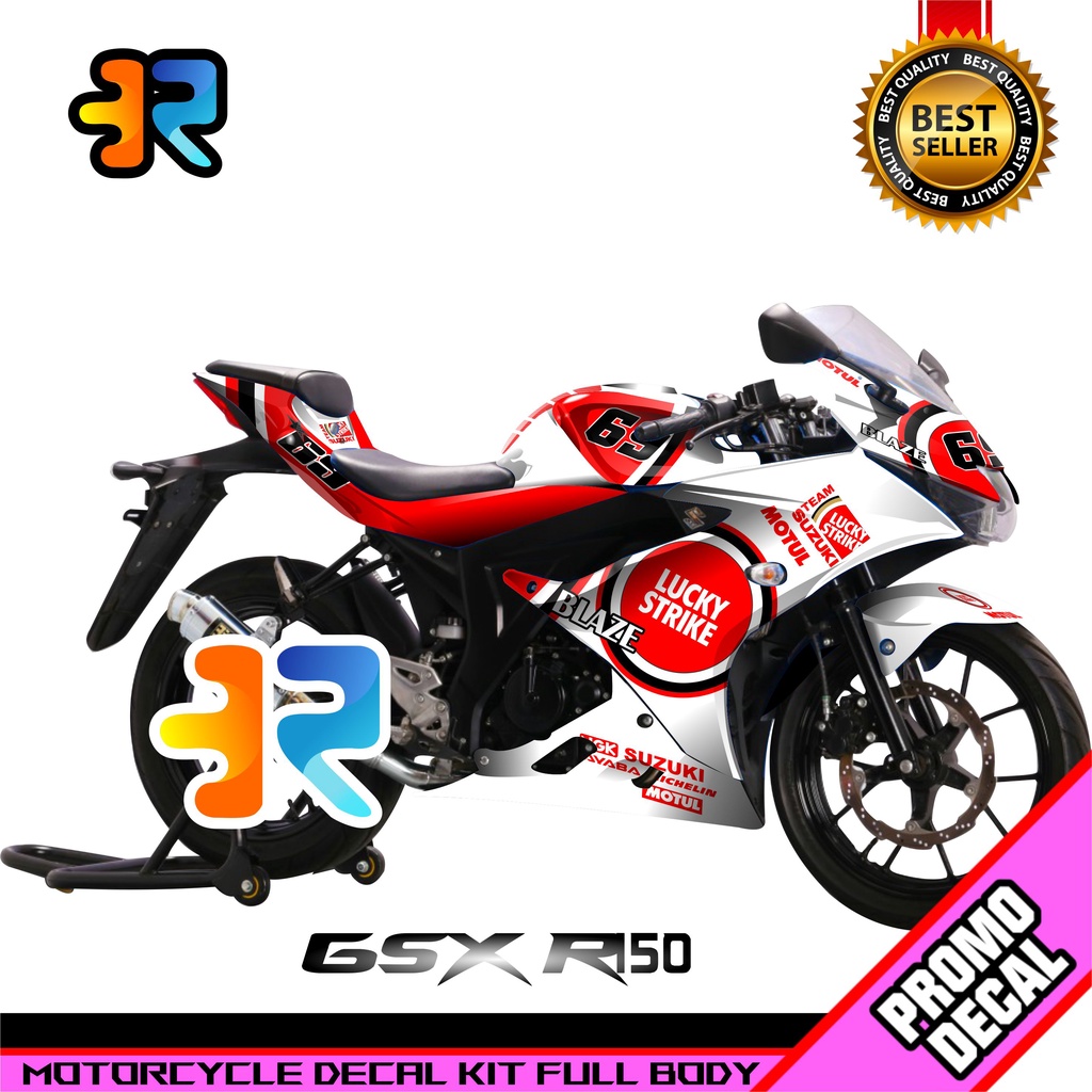 Jual Decal Motor GSX R150 Desain Lucky Strike Sticker Decal Full Body ...