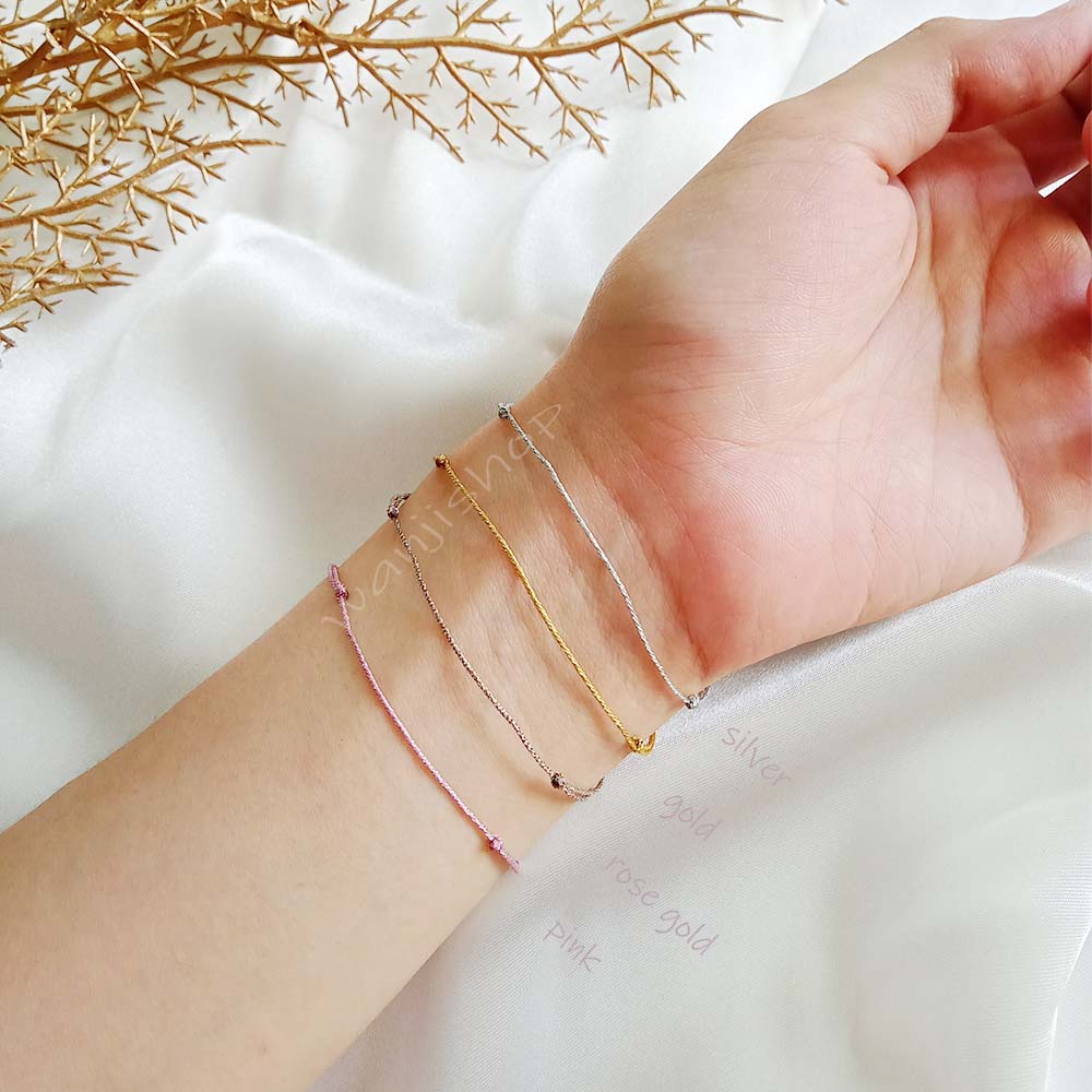 Jual GP-08 GELANG BENANG KILAP Gelang Super Simple Cute Simple Knot ...