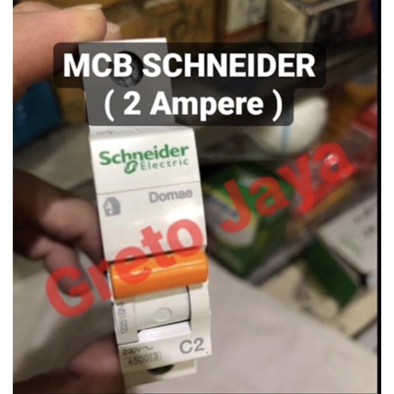 Jual ( 2A ) MCB Domae Schneider 2 A Amper Ampere C2 SNI 1 Phase P 1P ...