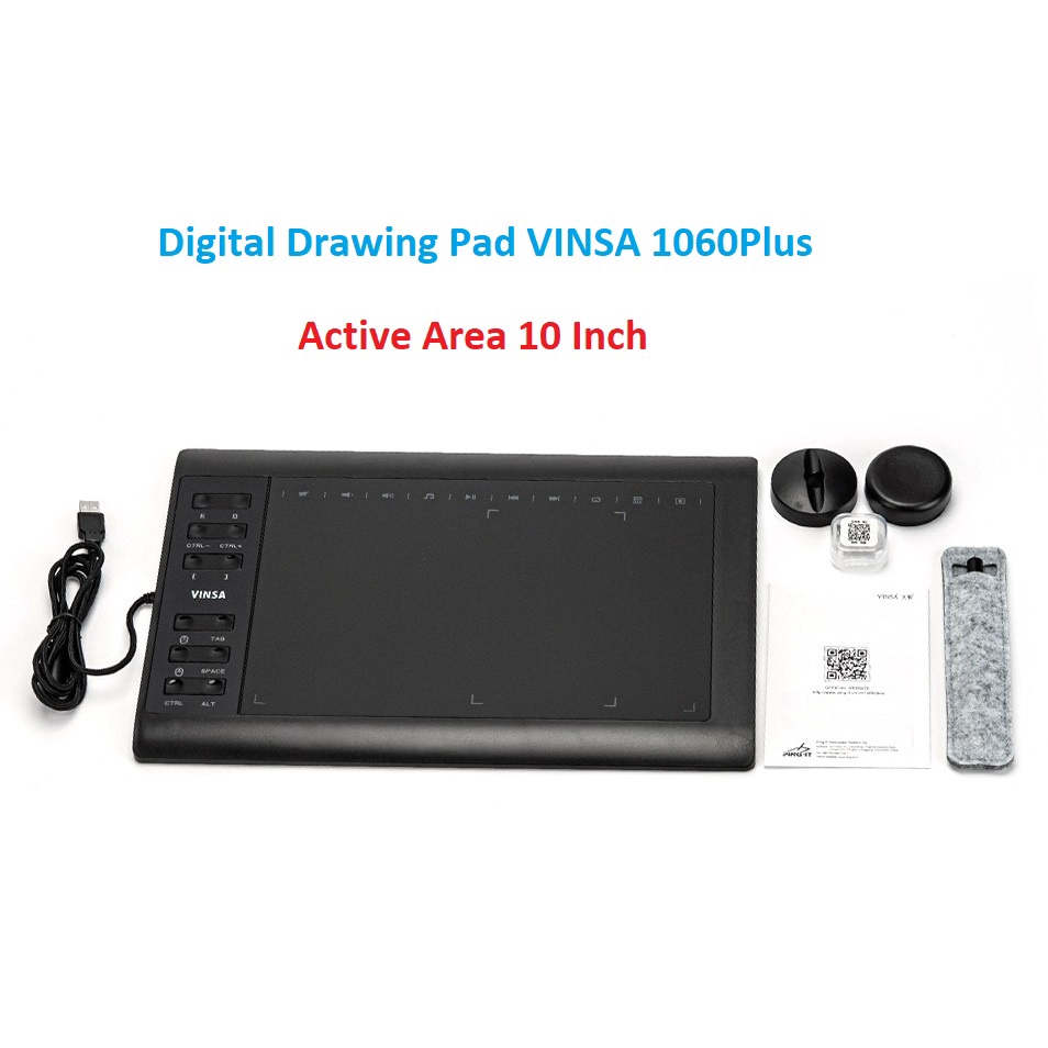 Jual Digital Drawing Pad Graphic Pen Tablet 10 inch VINSA 1060Plus ...