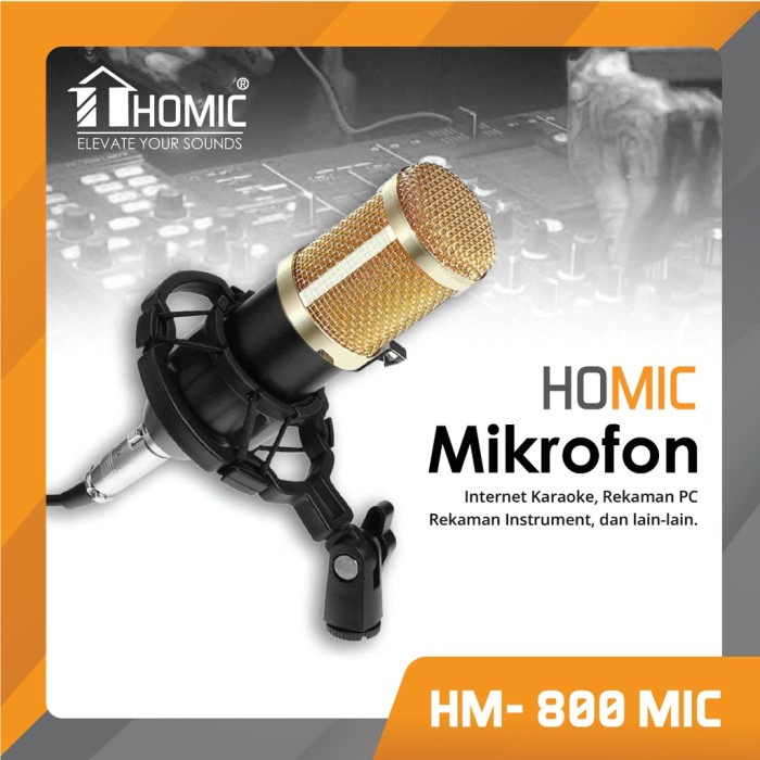 Jual Mic Podcast / Mic Ricording Homic HM 800 (KHUSUS JNE/DLL) | Shopee ...