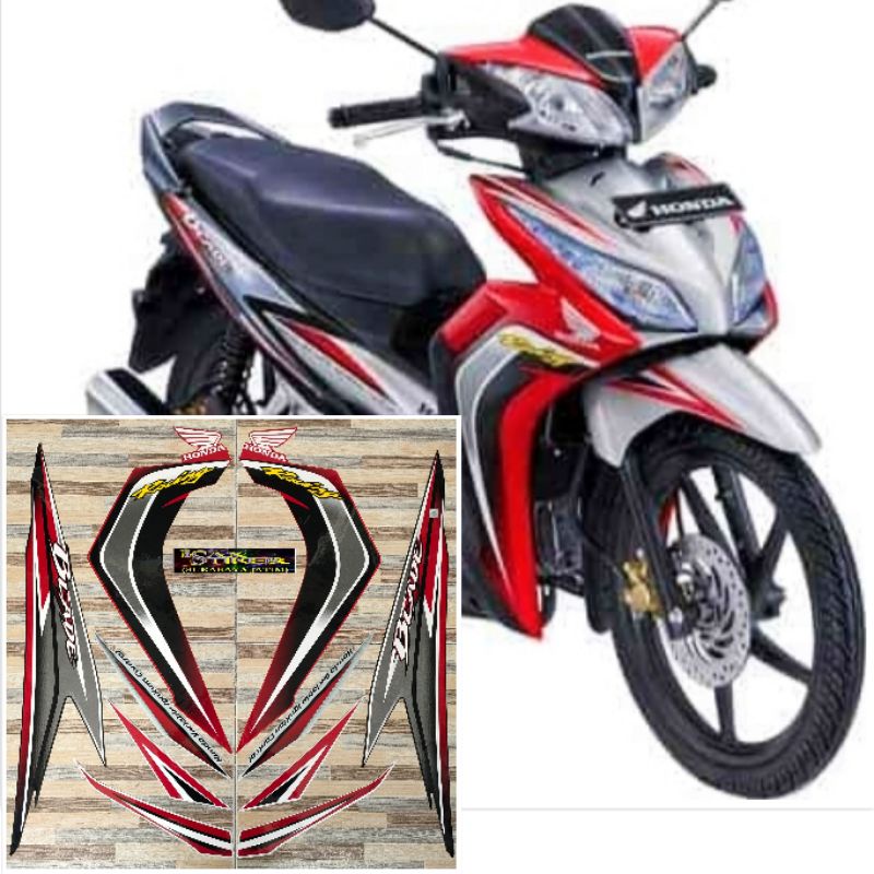 Jual striping original Honda Blade merah tahun 2011 2012 | Shopee Indonesia