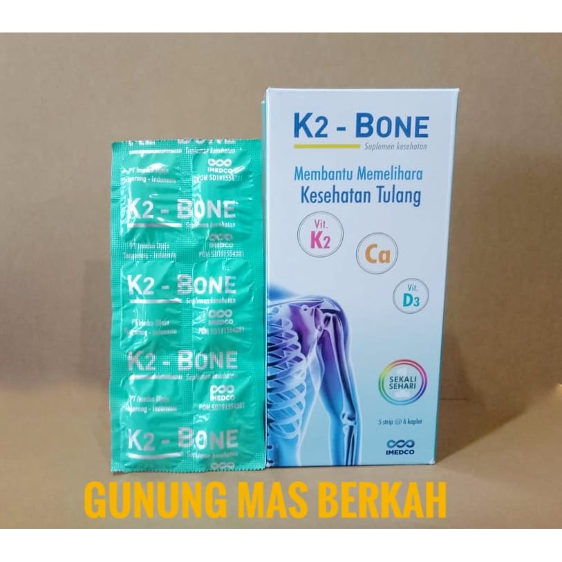 Jual K2BONE K2 45 mcg D3 400 iu dan Kalsium 500 mg - Mencukupi ...