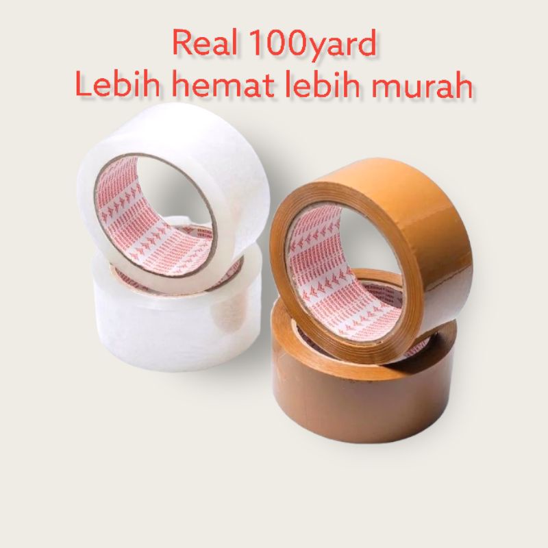 Jual Lakban Bening Packing Isolasi Tape Besar Clear Opp 100yard full ...