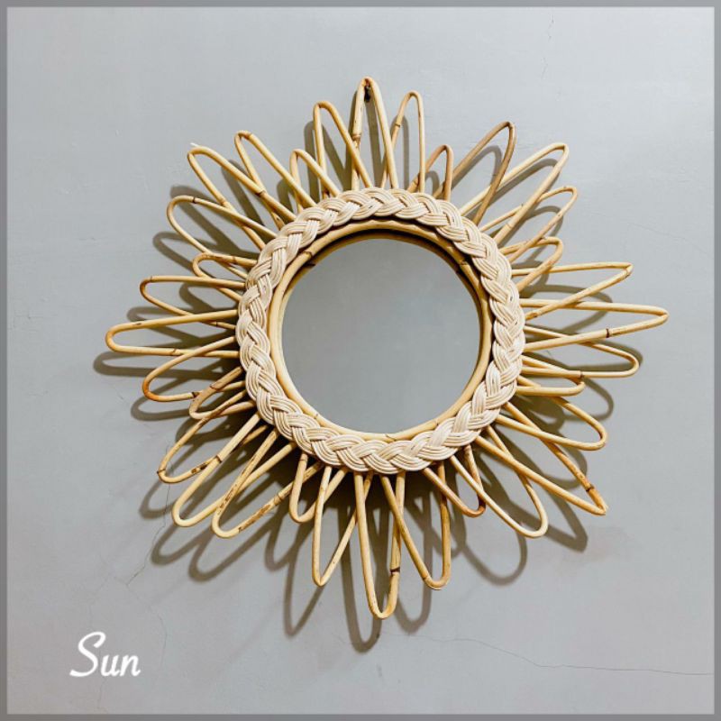 Jual cermin hias rotan bentuk bunga matahari | Shopee Indonesia