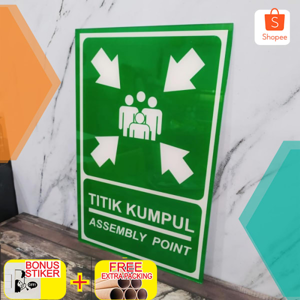 Jual Titik kumpul akrilik 20cmx30cm K3| Signage/Rambu titik kumpul ...