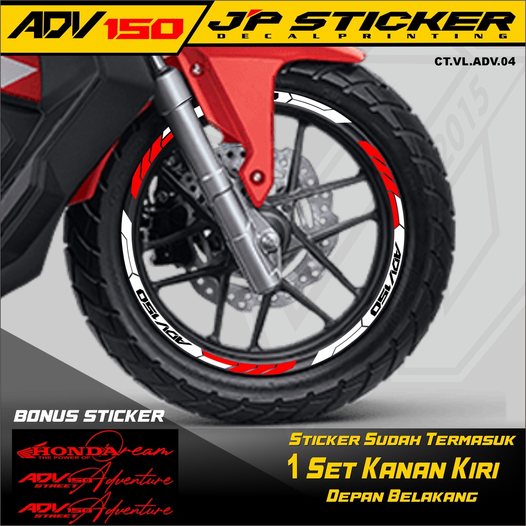 Jual Cutting Sticker velg Honda ADV 150 Full set - Stiker List Cutting ...