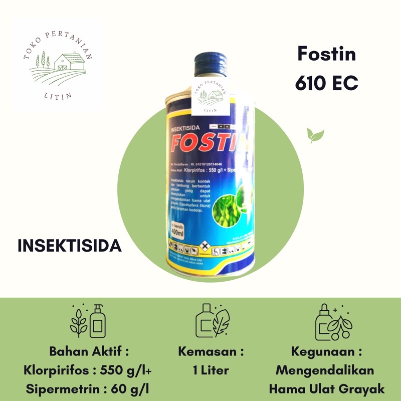 Jual Fostin 610 EC - 1 Liter( Insektisida ) Racun / Pembasmi Segala ...