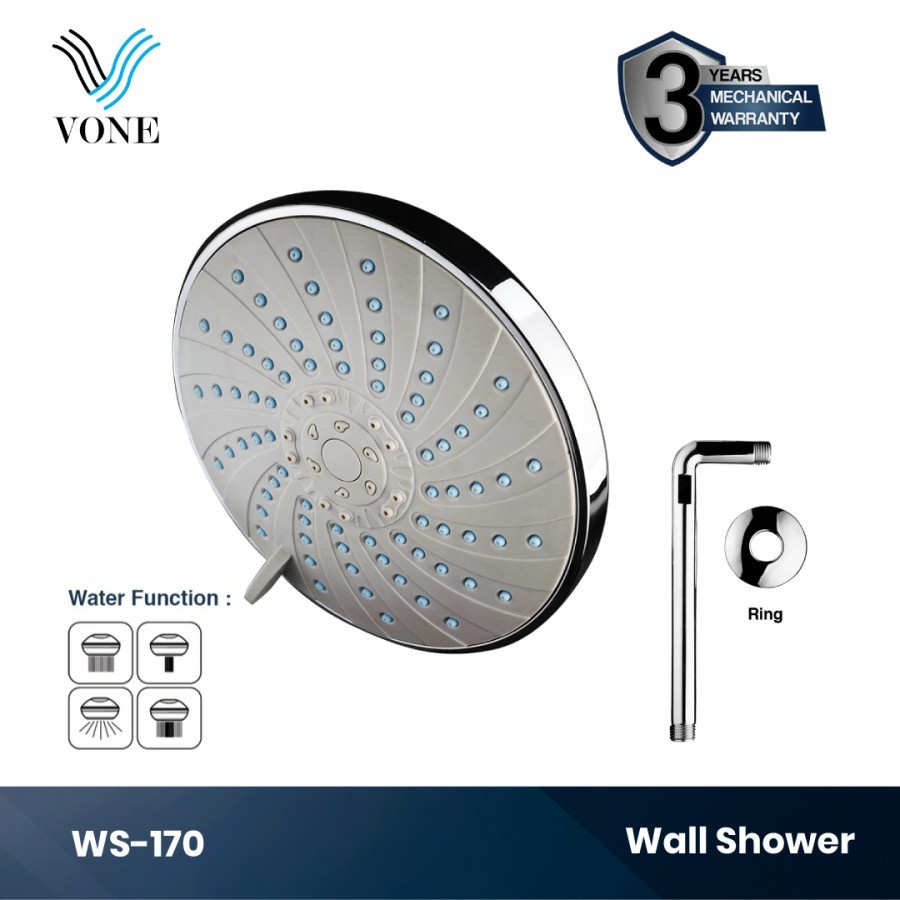 Jual VONE WS-170 Shower Set Wall Tembok Mandi Head Kepala Tanam Paket ...