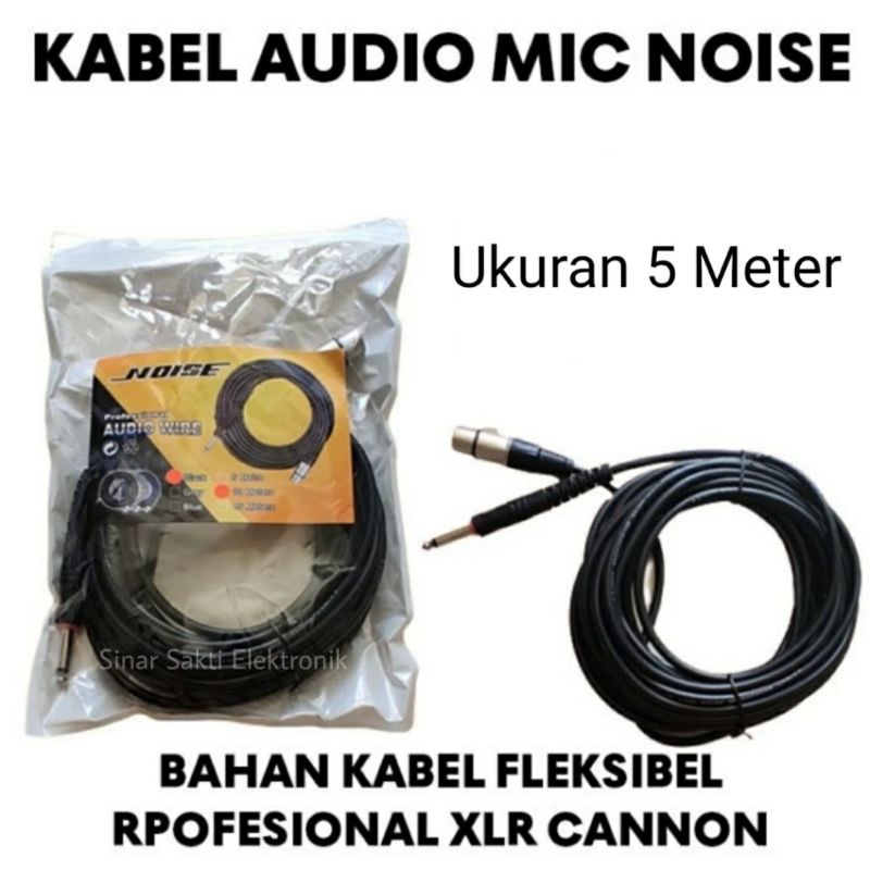 Jual Kabel Mic 5m Hitam Noise 5 m Meter Microphone Mik Microfon Audio ...