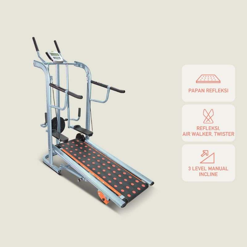 Jual Alat Fitnes Treadmill Manual Multifungsi 4 in 1 dan Papan Reflexy ...