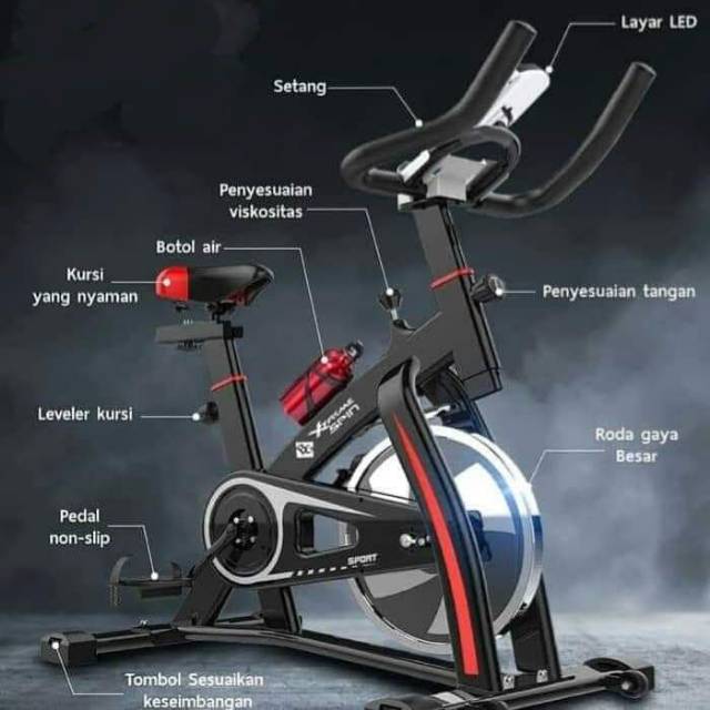Jual SEPEDA FITNESS STATIS SPINNING BIKE NQ300 BLACK | Shopee Indonesia