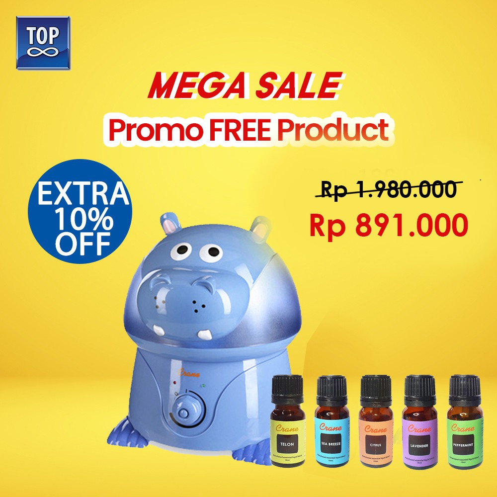 Jual Crane USA Adorables Violet the Hippo Air Humidifier FREE Paket ...
