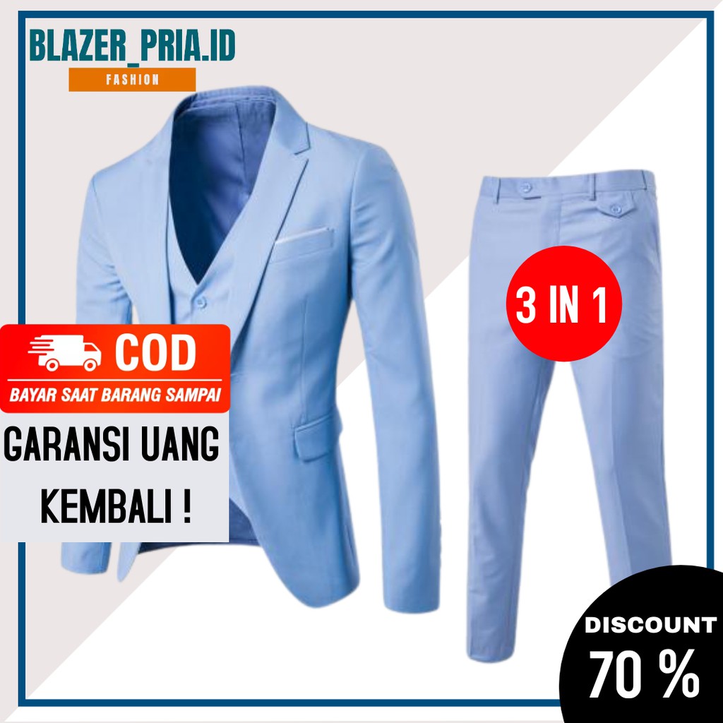 Jual SETELAN JAS PRIA 3IN1 JAS FORMAL PRIA BLAZER PRIA | Shopee Indonesia