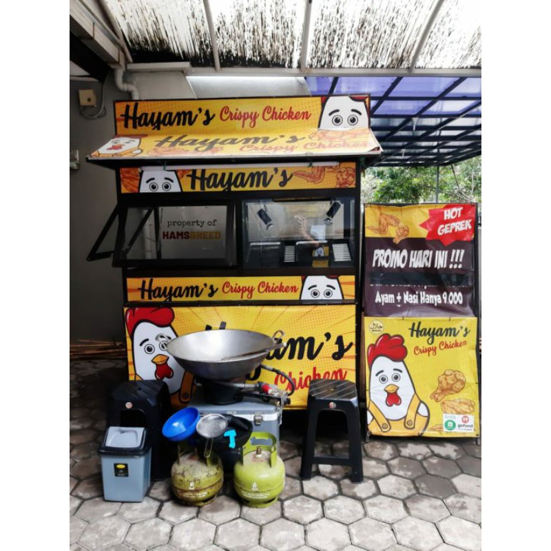 Jual BANDUNG FULL SET Gerobak Alumunium Kaca Roda Etalase Kios Stand ...