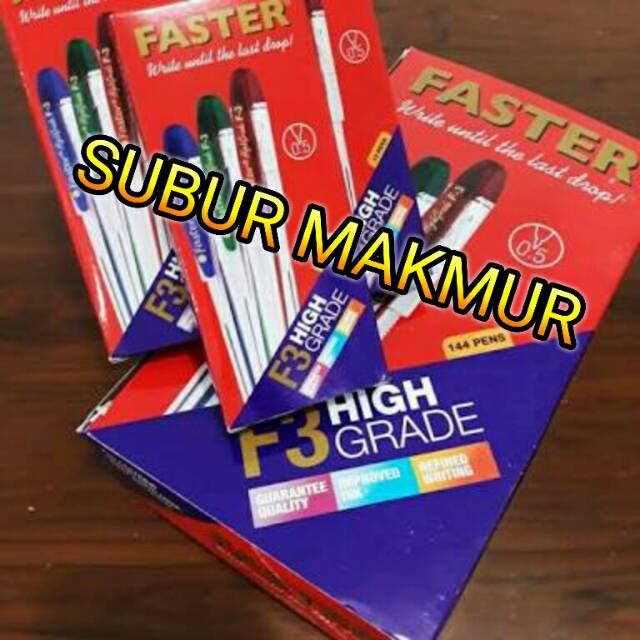 Jual (1 Gros) BOLPOINT PULPEN FASTER F3 ASLI - BOLPEN FASTER F3 ASLI ...