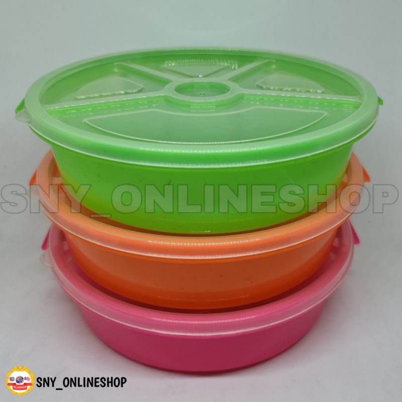 Jual Lunch Box Catering / Lunch Box Bulat / Lunch Box 4 Sekat Plastik ...
