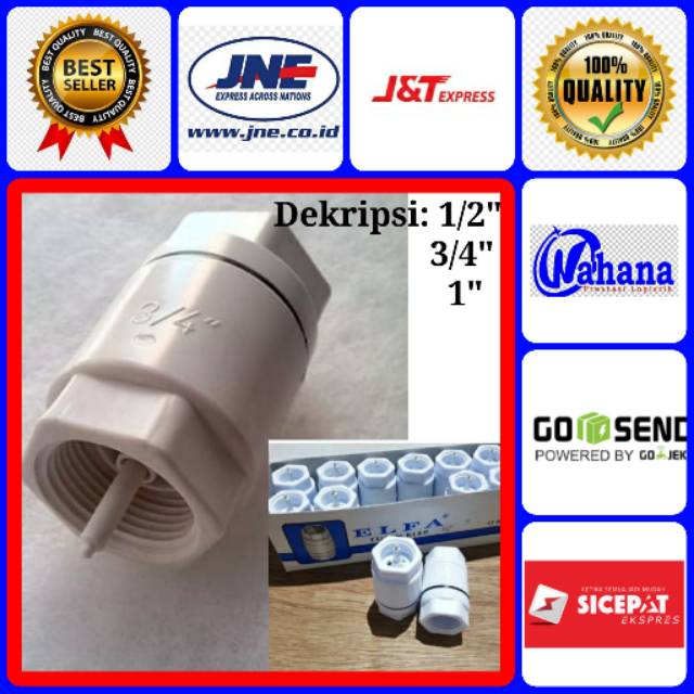 Jual TUSEN KLEP PVC 1/2" - 3/4" - 1" PILIH VARIAN UKURAN - TUSEN KLEP ...