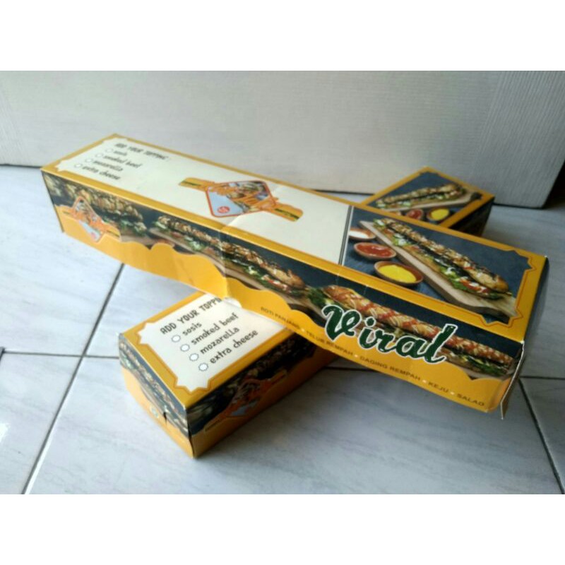 Jual Dus Roti John 40cm Kotak Roti Panjang Viral | Pembungkus John ...