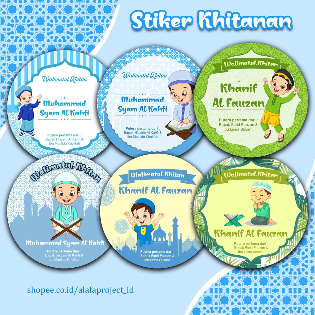 Jual AlafaProject 01-06 Stiker Khitanan Stiker Bulat Stiker Hampers ...