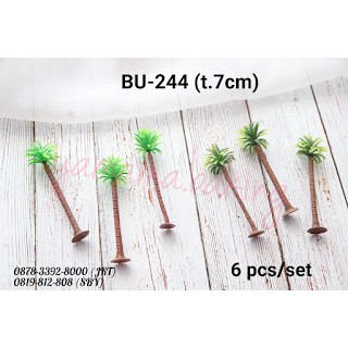 Jual BU-0244 topper hiasan kue rumput bunga daun tanaman plastik ...
