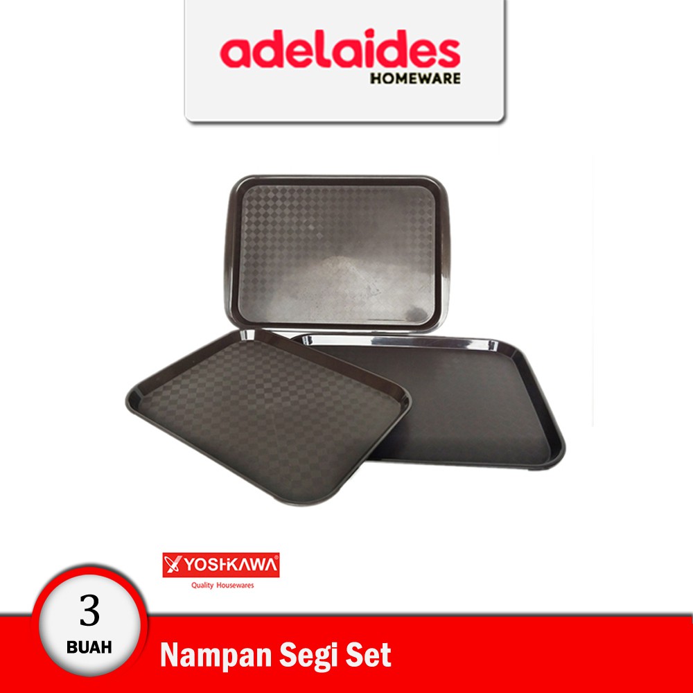 Jual Yoshikawa Nampan Coklat Set isi 3 buah | Shopee Indonesia
