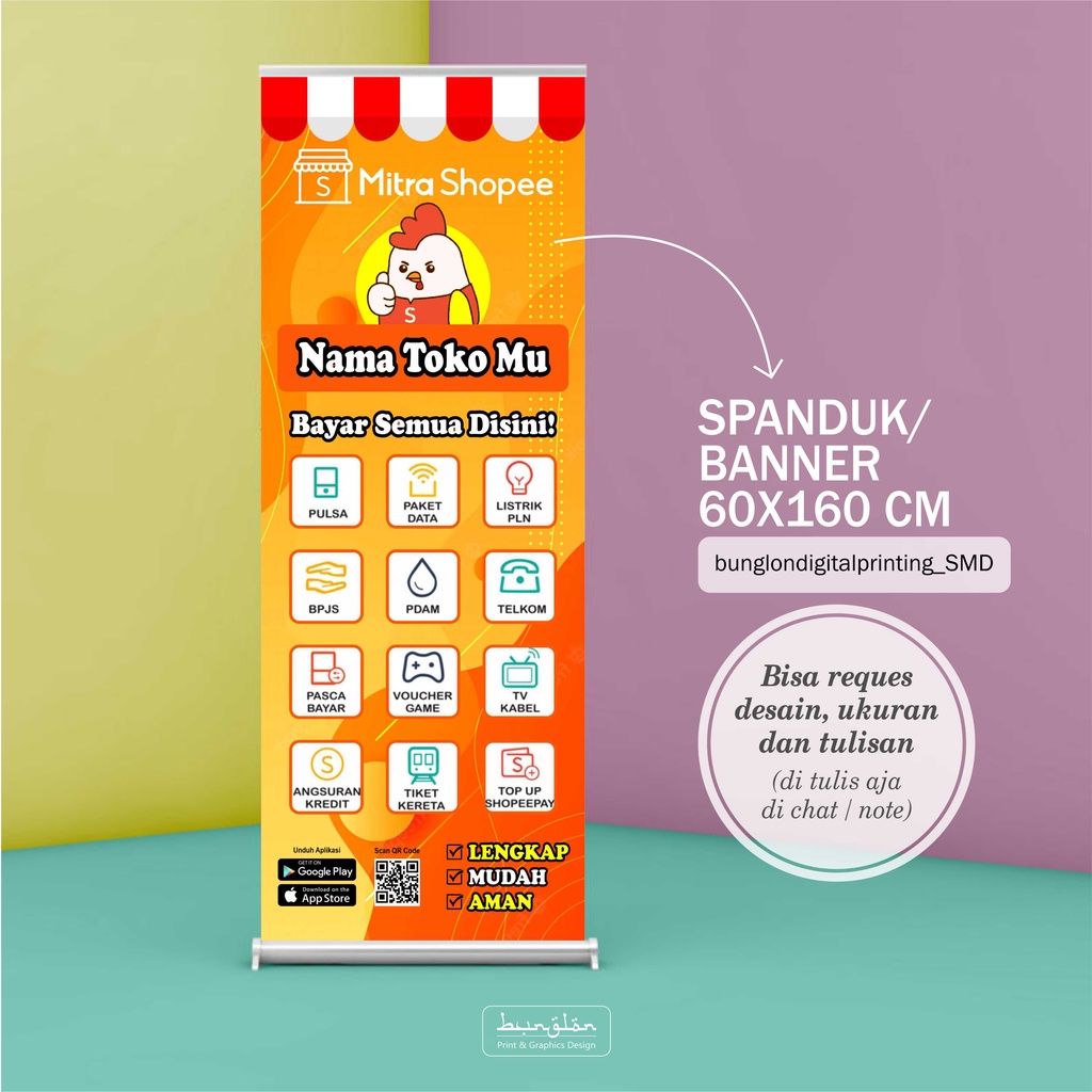 Jual Size 60x160 Cm, Spanduk Banner Mitra Shopee Murah Berkualitas ...