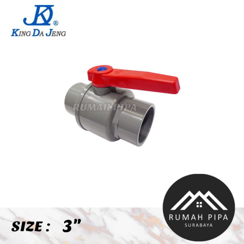 Jual Stop Kran Ball Valve 3” PVC King Da Jeng / KDJ | Shopee Indonesia