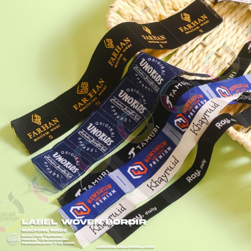 Jual 2x4 woven bordir / label merek / label hijab / label slip | Shopee ...
