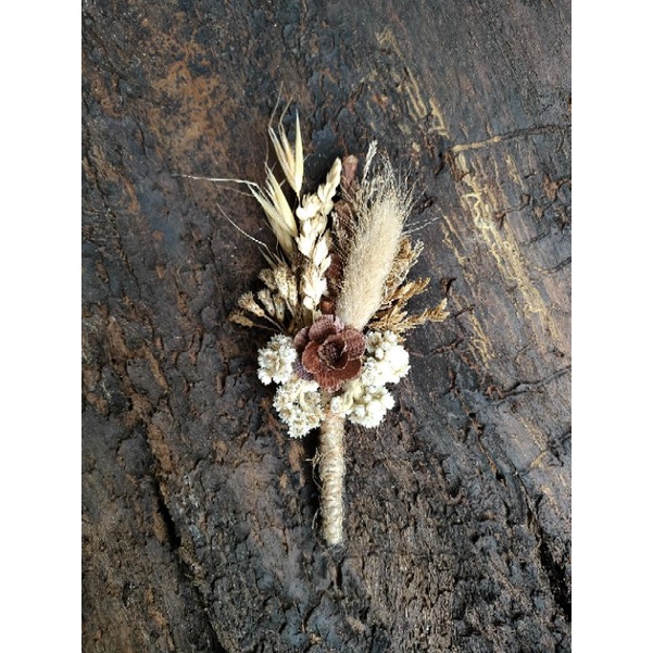 Jual Korsage pin jas pria groom corsage Boutonniere dried flower hiasan ...