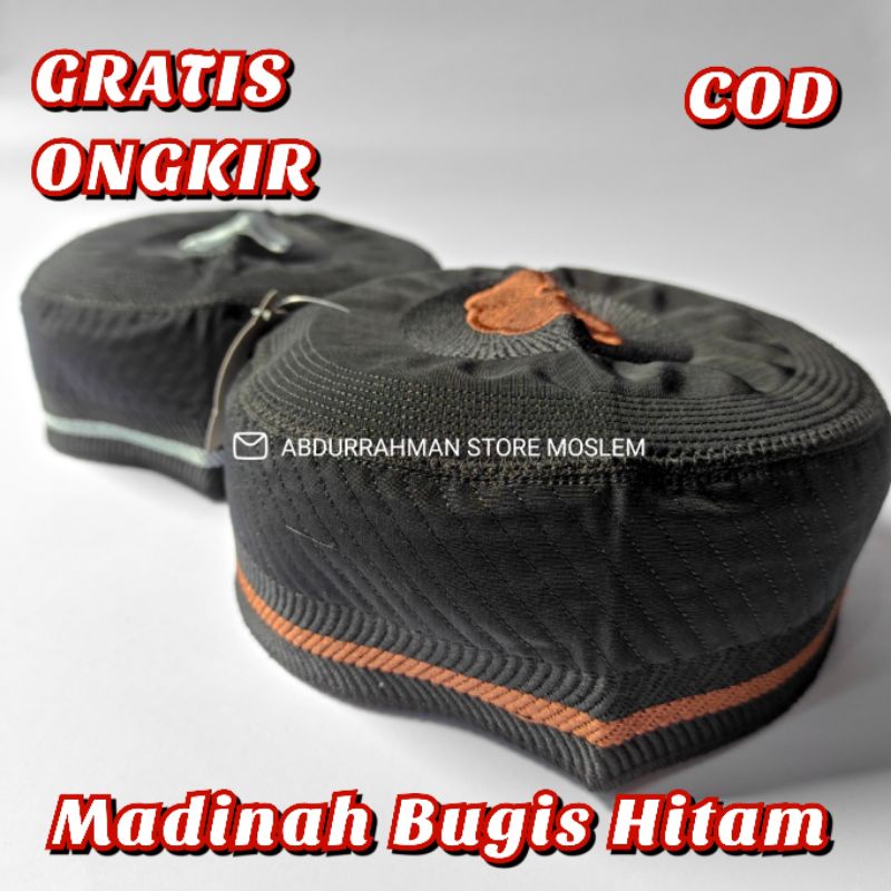 Jual Peci Madinah Bugis Hitam Kopiah Madinah Bugis Hitam Songkok ...