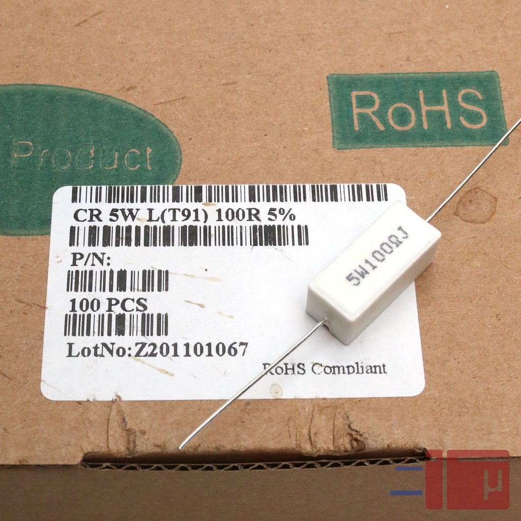 Jual Resistor Kapur 100R 100 Ohm 5W Taiwan Kaki Tembaga | Shopee Indonesia