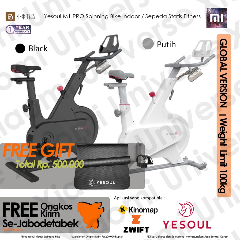 Jual Yesoul M1 PRO Home Spinning Bike Indoor / Sepeda Statis Fitness - Hitam | Shopee Indonesia