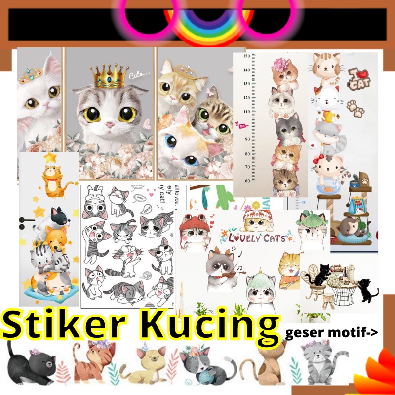 Jual WALL SETIKER STIKER WALLSTICKER CAT KUCING STICKER TEMBOK DINDING ...