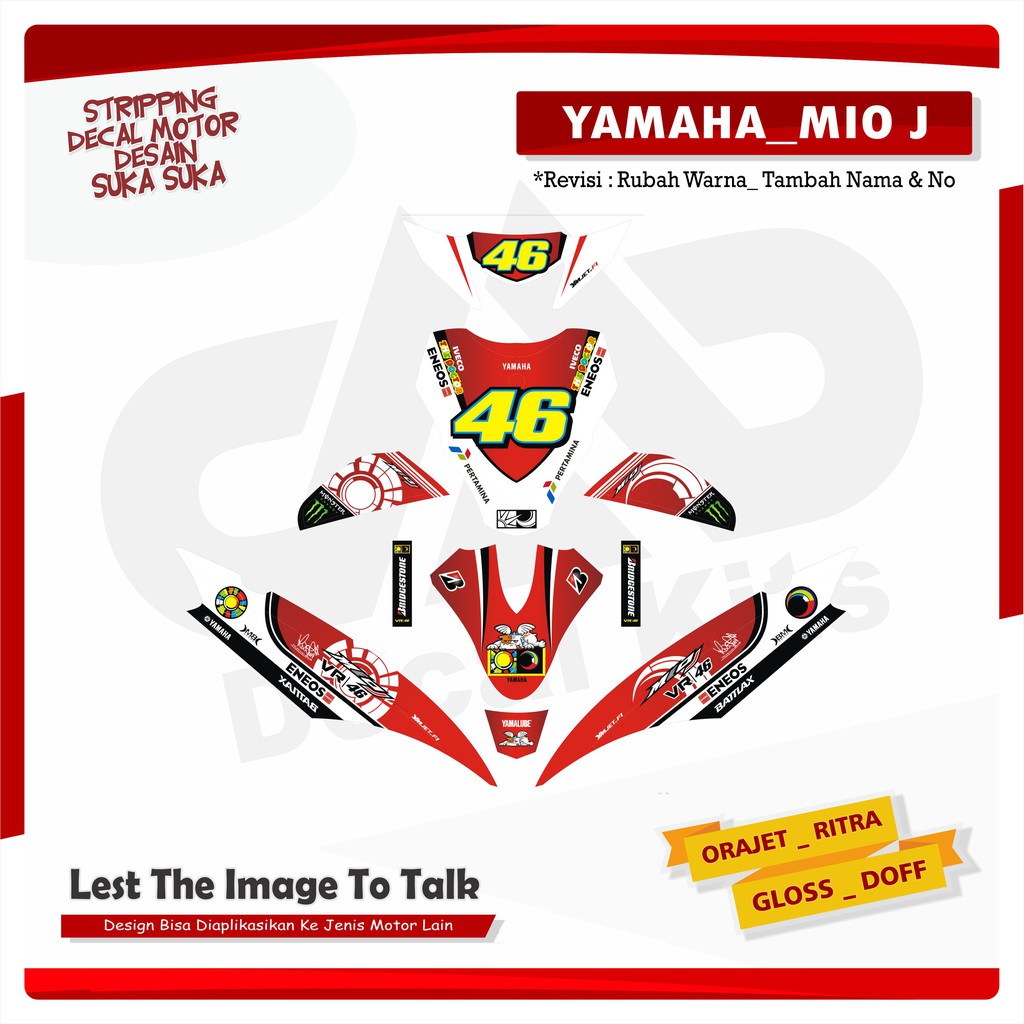 Jual STIKER VARIASI MOTOR MIO J DECAL STRIPING FULL BODY MIO J ROSSI ...