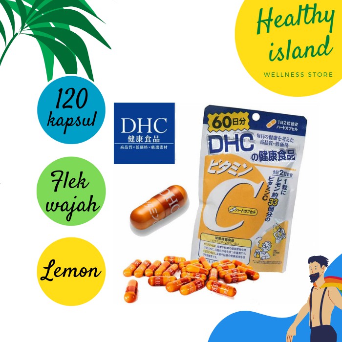 Jual Suplemen Vitamin C Dewasa Flek Wajah Lemon Antioksidan Vit B2 DHC ...