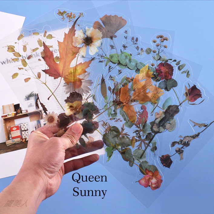 Jual Sticker Resin Besar Transparan Bunga & Daun Clear Stiker Isian ...