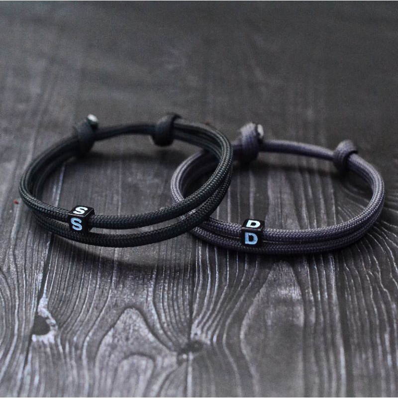 Jual Gelang Couple Inisial Nama Huruf Copel Kapel Tali Paracord 550 ...