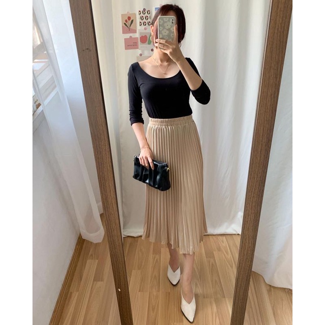Jual Rok Plisket Premium 7/8 ( Pleated Skirt Import) / rok plisket ...