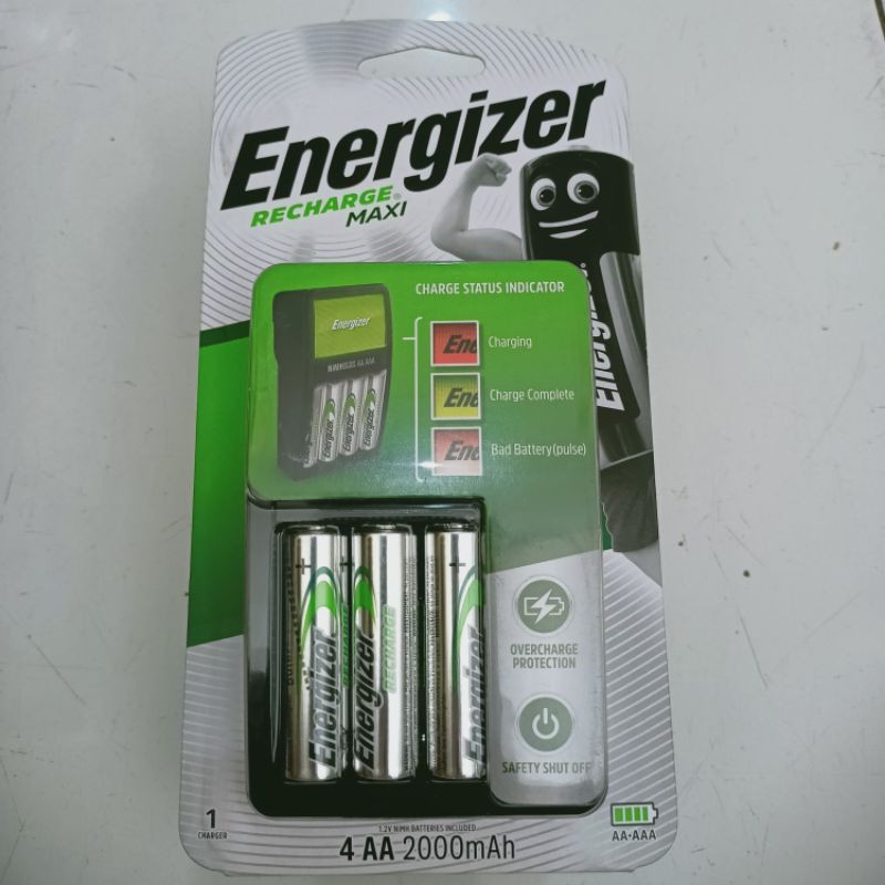 Jual Charger Energizer Maxi AA dan AAA Ori Cas Baterai + Bonus 4 pcs AA 2000 MAH | Shopee Indonesia