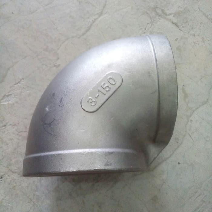 Jual Elbow 90 deg 2-1/2" ss304 class 150 drat knee keni stainless steel ss 304 derajat sus ...