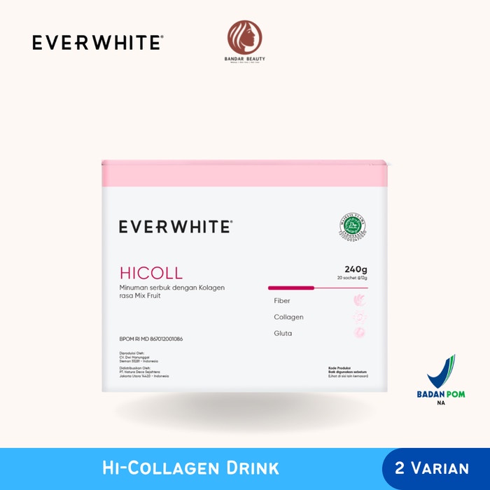 Jual Everwhite Hicoll Hi-Collagen Drink /Minuman Serbuk Kolagen Fiber ...